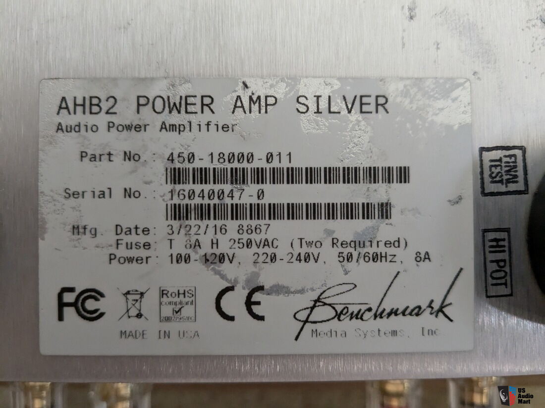 Benchmark AHB2 Amp For Sale - US Audio Mart