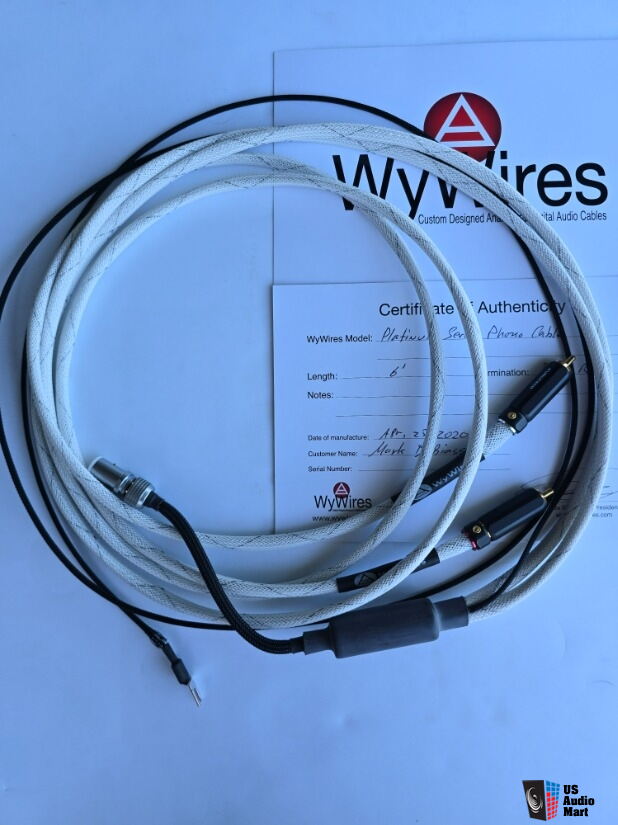 WyWires Platinum Series Phono Cable 6 feet For Sale - UK Audio Mart