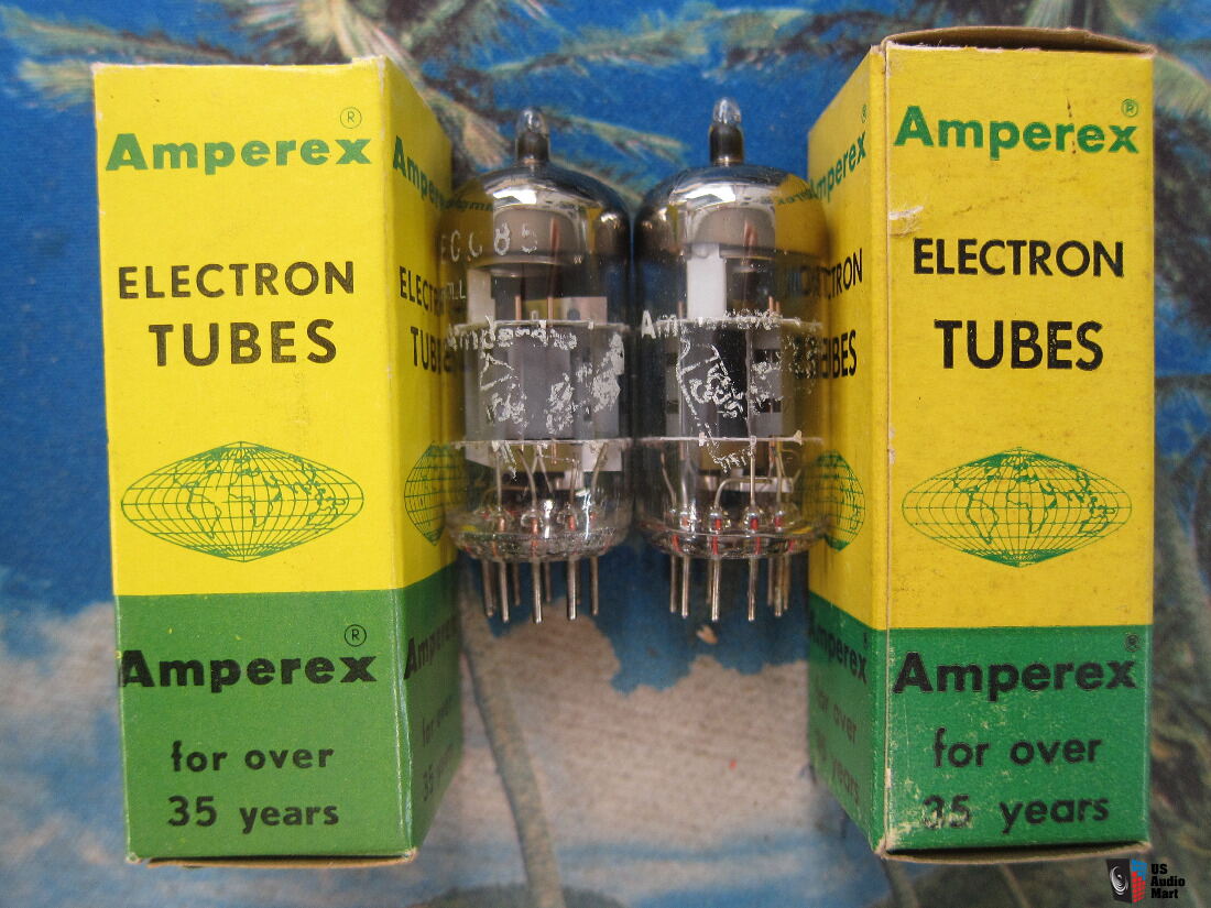 Pair Amperex ECC85/6AQ8 Preamp/Driver Tubes, 1960s, Holland, Vintage ...