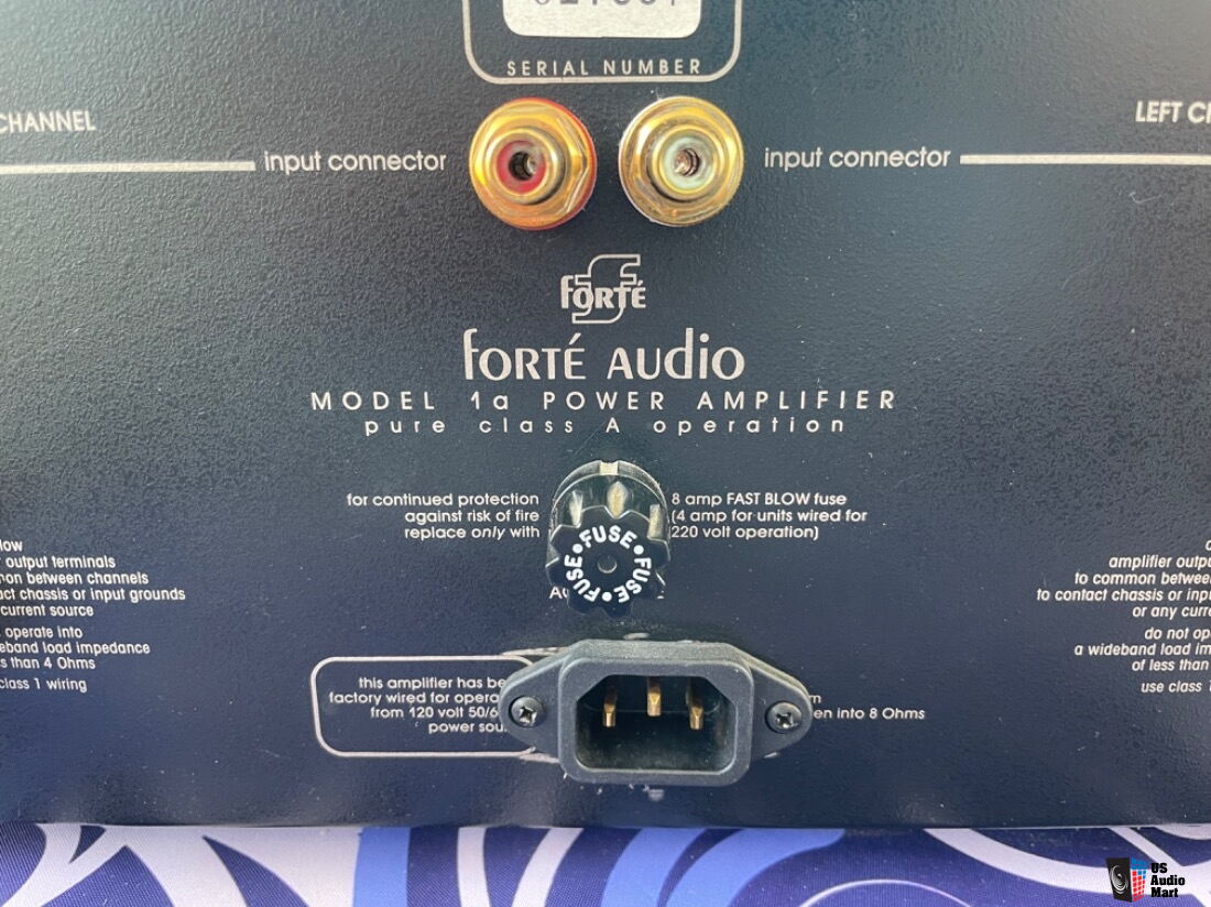 FORTE AUDIO Model 1A Power Amplifier (Class A - 50 w/ch - Completely ...