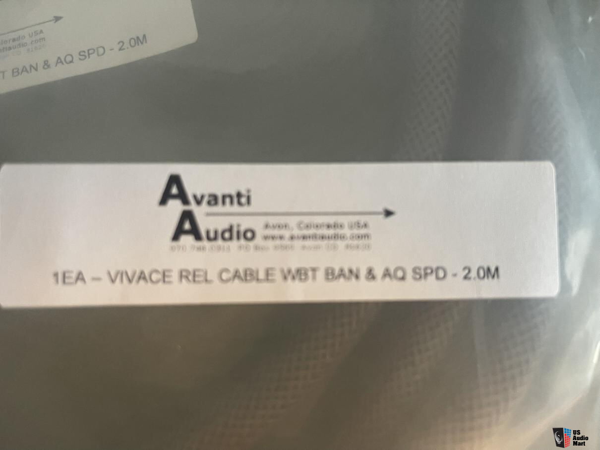 2.0M Vivace REL High Level Subwoofer Cable w/WBT Bananas/Speakon/pair/2 ...