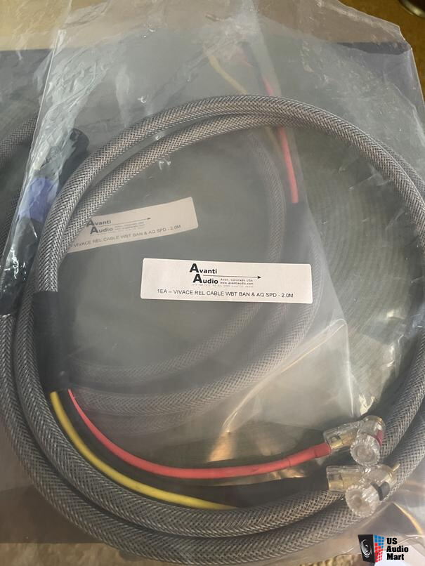 2.0M Vivace REL High Level Subwoofer Cable w/WBT Bananas/Speakon/pair/2 ...