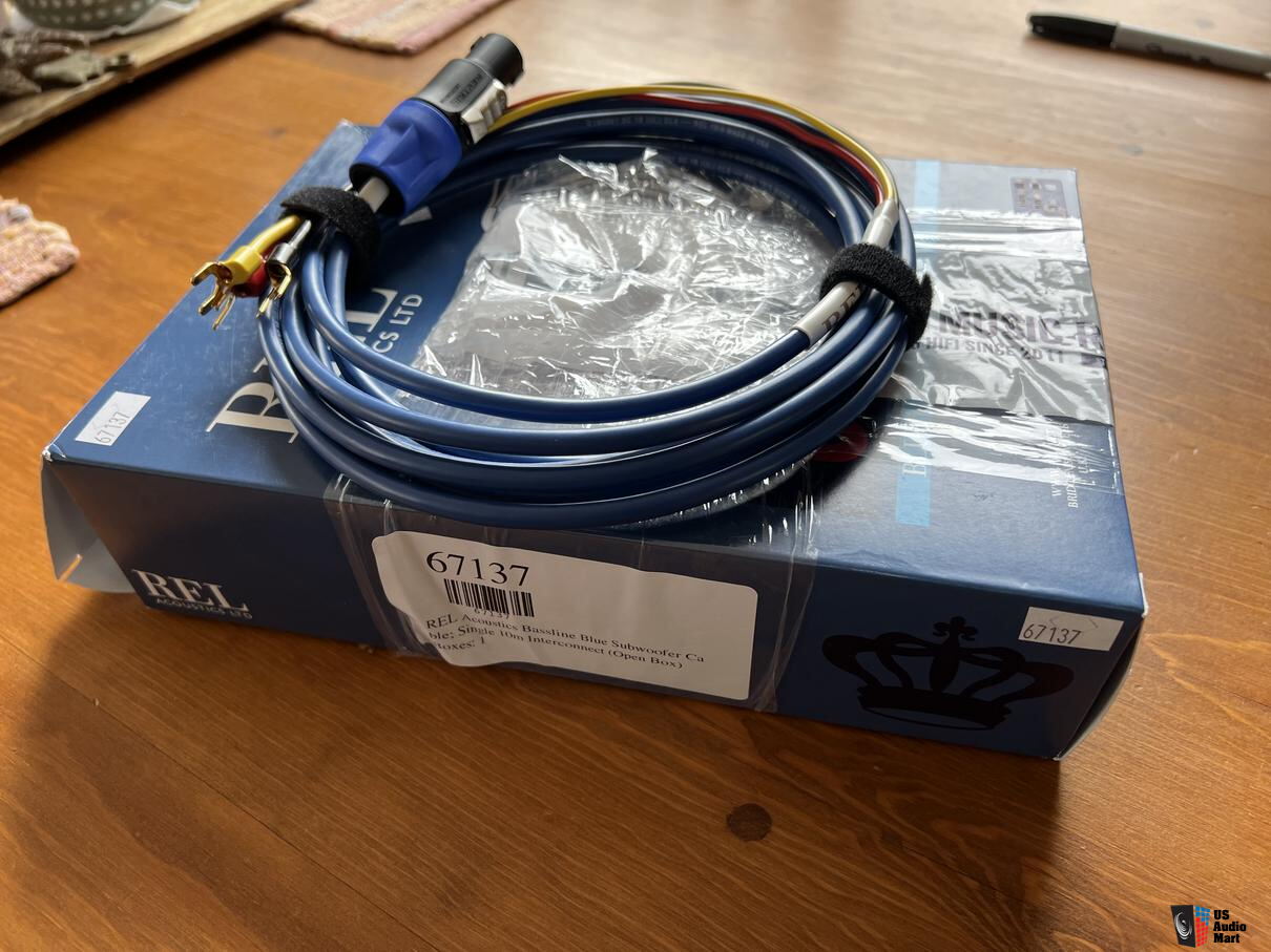 REL Bassline Blue Subwoofer Connection Cable 3.8M Photo #5246631 - US ...