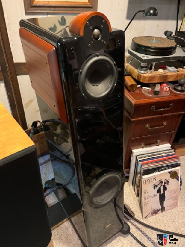 Usher CP-6381 black/brown wood trim 3-way Speakers. 6Moons "Blue Moon ...