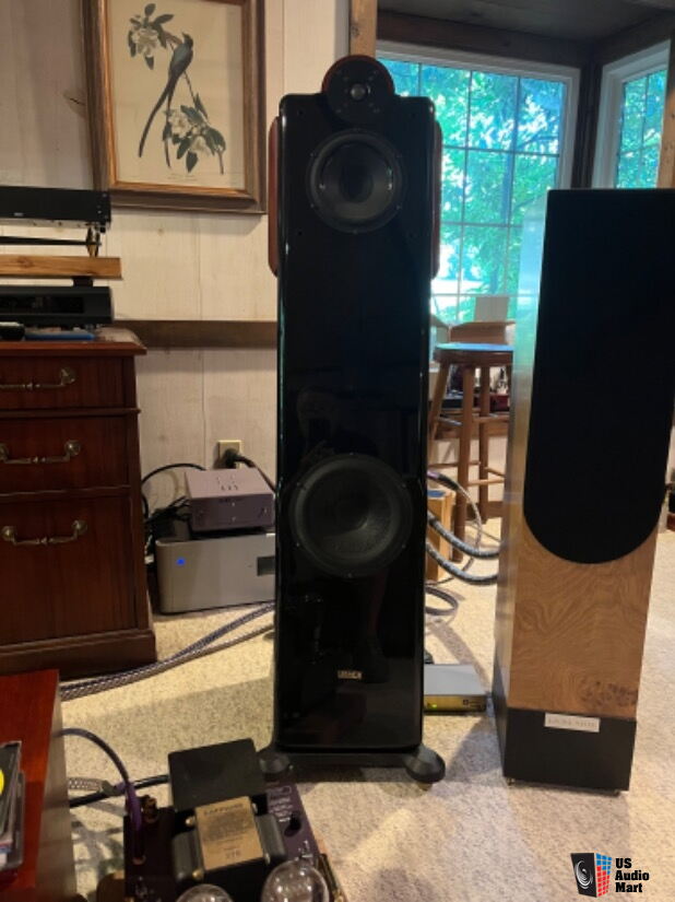 Usher CP-6381 black/brown wood trim 3-way Speakers. 6Moons "Blue Moon ...