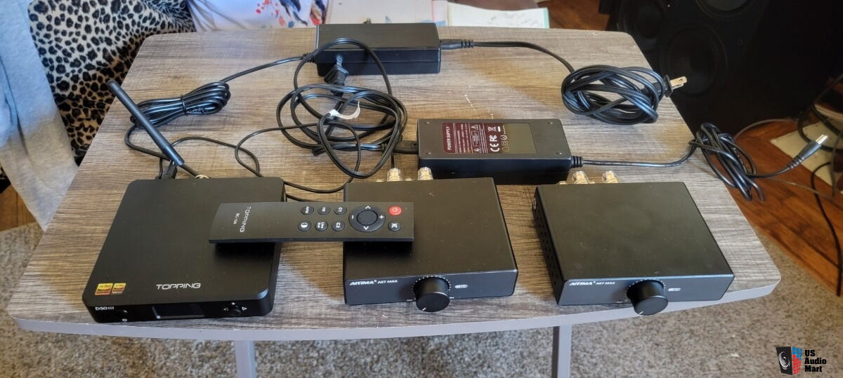2x pair Aiyima A07 max amps 36v 6 amp PS and Topping D500iii dac/preamp ...