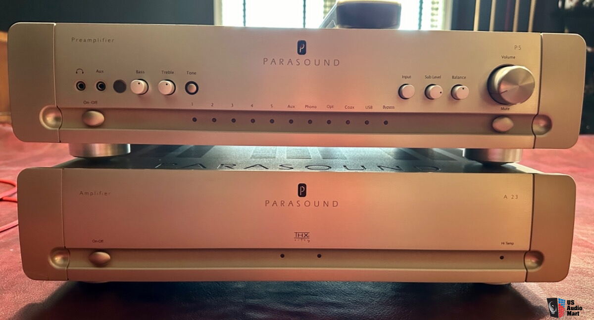Parasound a23 amp and p5 pre amp combo in silver For Sale - Canuck ...