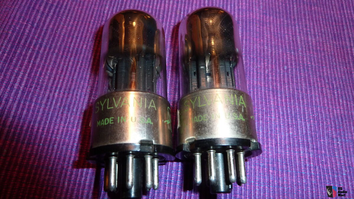 Sylvania 6SN7 metal base tubes. Rare, early A version. Matched pair ...