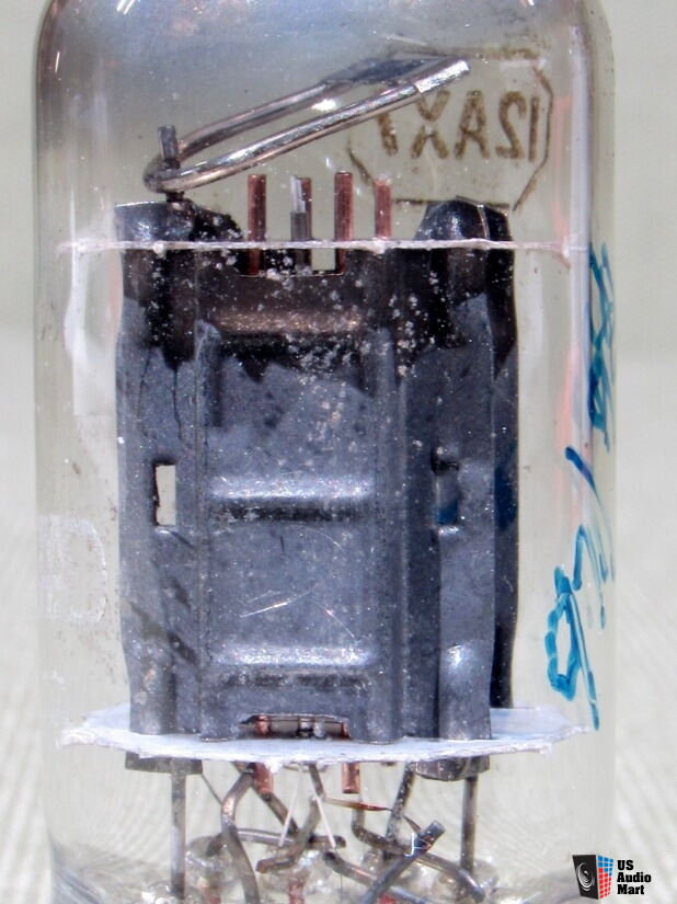 Vintage Ken-Rad 12AX7 Long Black Plate w U Shaped Dimpled Foil Getter ...