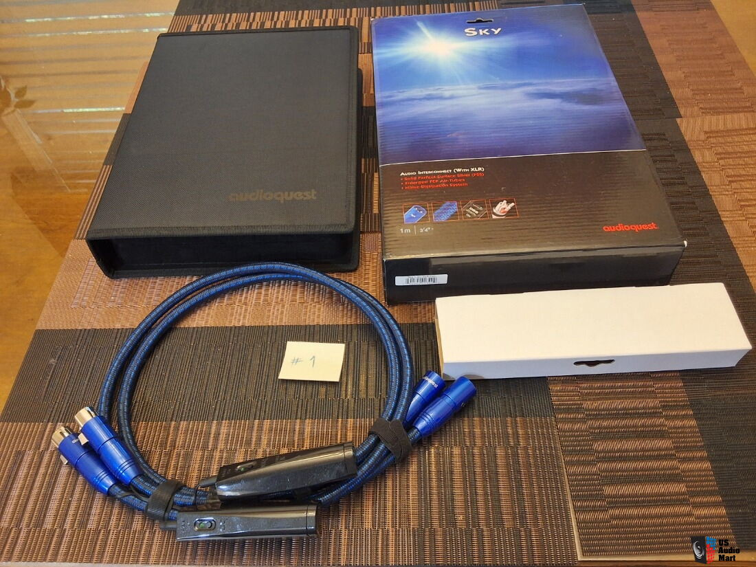 Audioquest Sky 1m XLR Interconnect cables with upgraded Level-X DBS 72v ...