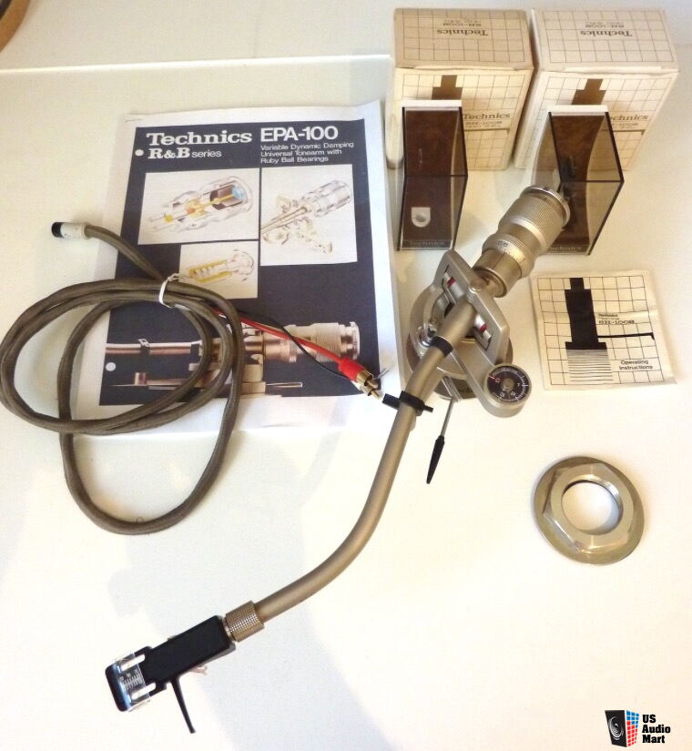 Technics EPA-100 Tonearm w/Phono Cable & 2 SH-100S Headshells, pristine ...