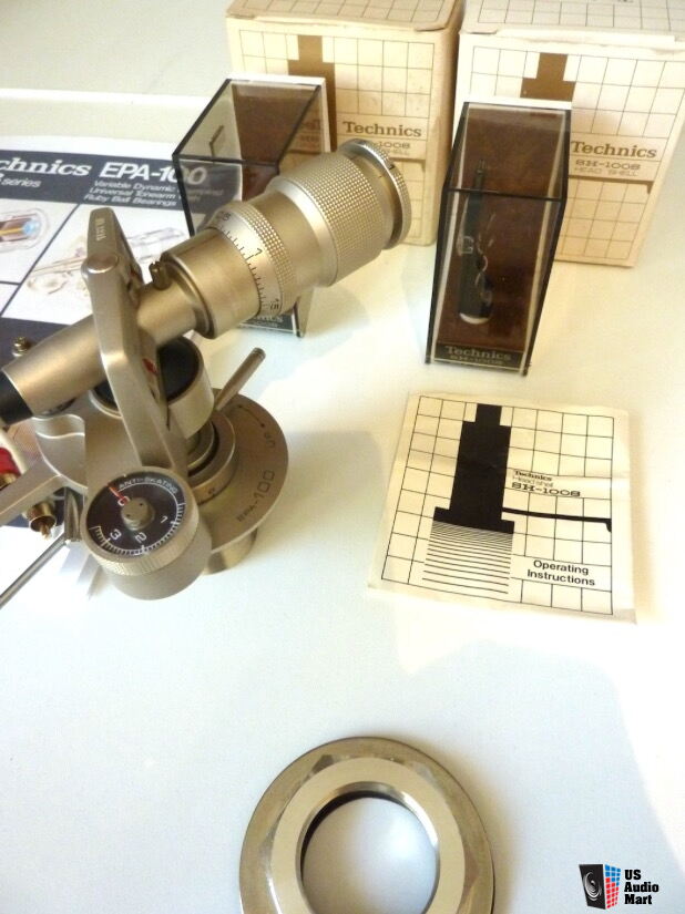Technics EPA-100 Tonearm w/Phono Cable & 2 SH-100S Headshells, pristine ...