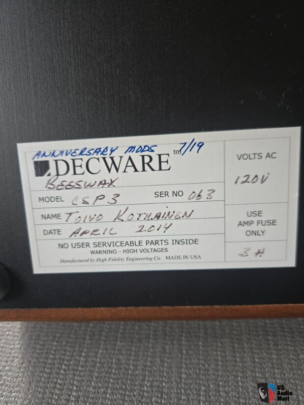 Decware CSP 3 preamp, (includes anniversary mods.) Photo #5352652 ...