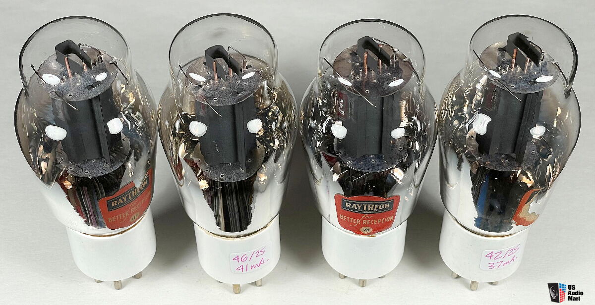 4 Raytheon RK-49 six-pin 6L6G ceramic base tubes TV7 tested NOS strong ...