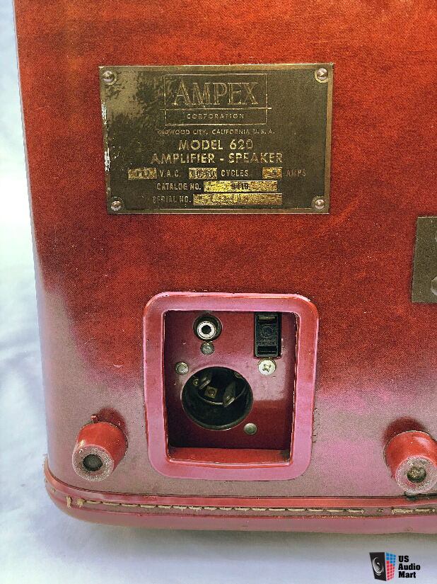 Ampex 620 suitcase tube amplifier speaker, serviced and working PICK-UP ...