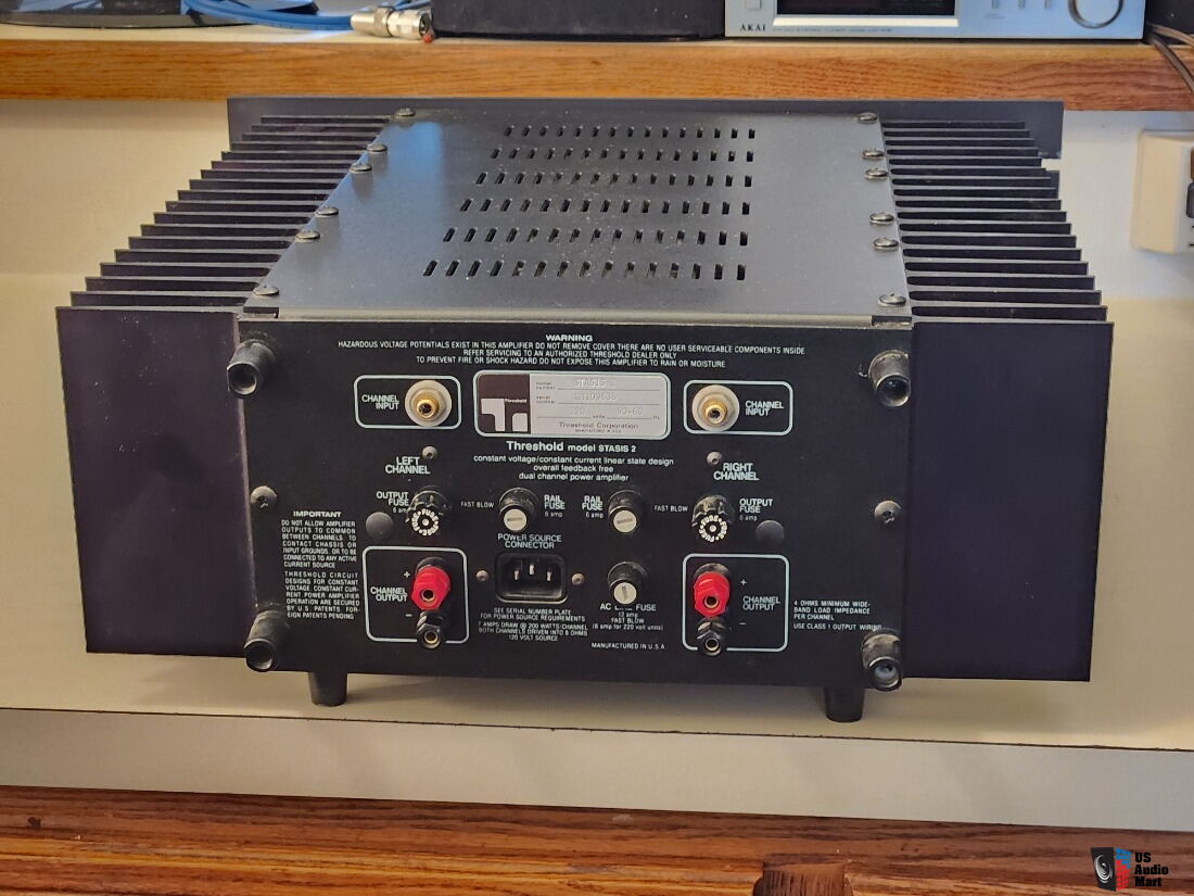 Threshold Stasis 2 Stereo Amplifier "100% Original and Sounds Sweet ...
