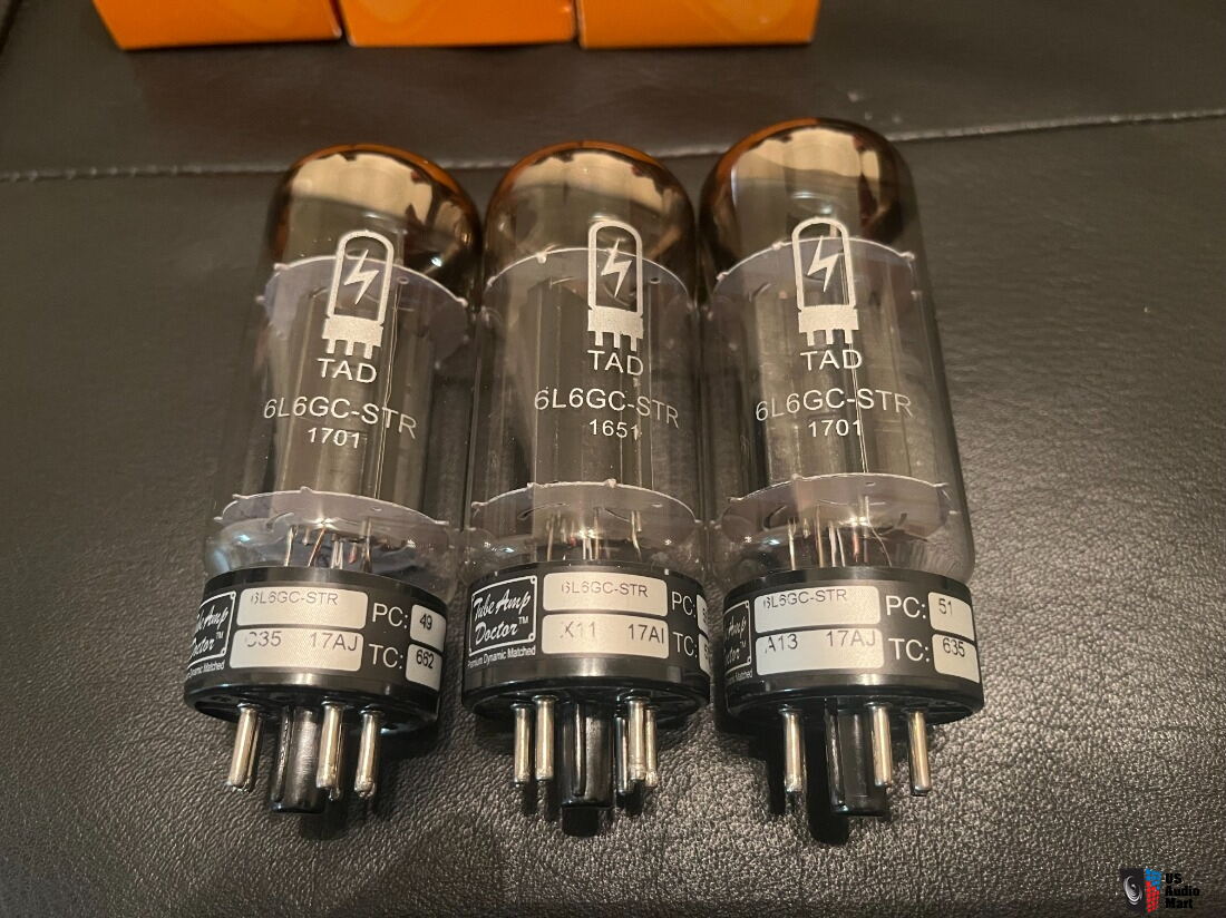 100 DOLLAR QUADS - TAD 6L6G-STR Black Plates+Mullard Re-Issue EL34 ...