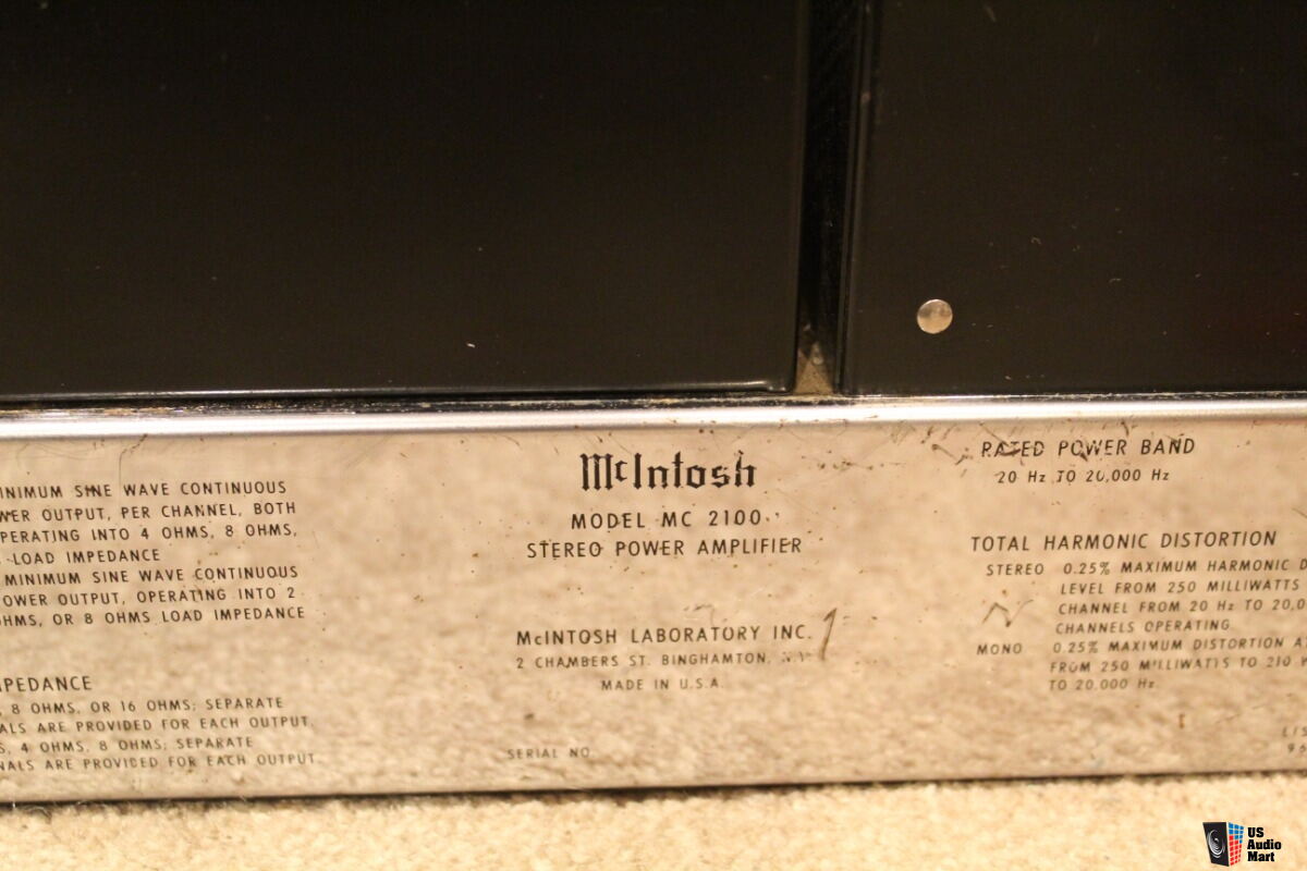 McIntosh MC2100 Solid State Twin 105 Watt Stereo Power Amplifier Photo ...