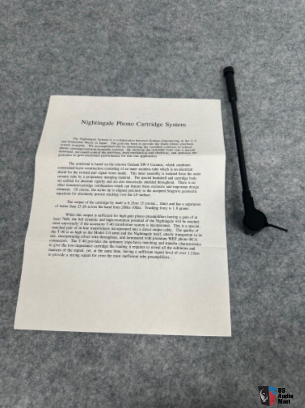 Graham Nightingale MC Phono Cartridge Tonearm Very RARE Photo #5377554 ...