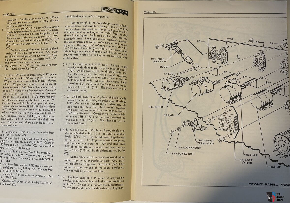 Eico ST-70 Instruction Manual, Construction Book and Panel Templates ...