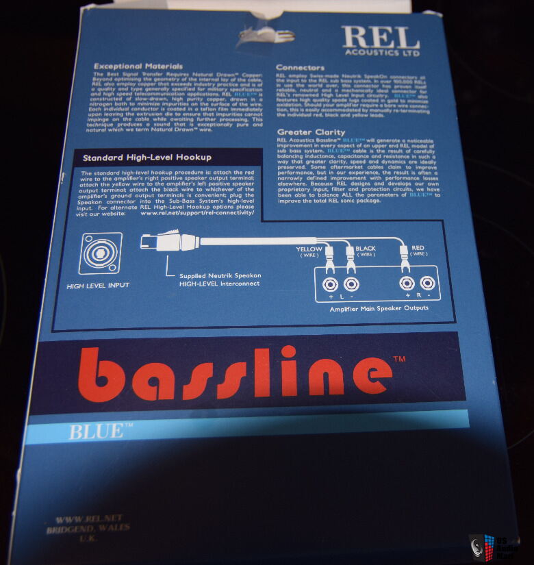 REL Bassline Blue Speakon Cable, 3 Meters, Spade Connectors (Free ...