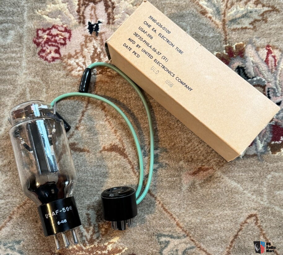 NOS USAF-596 Rectifier Tube with 5UG4 octal adapter, used in my Decware ...