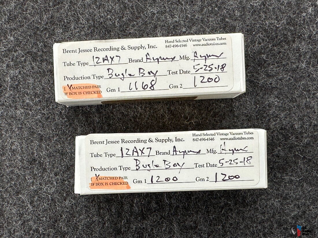 Amperex 12AX7 Bugle Boy Tubes 1 pair used For Sale - US Audio Mart