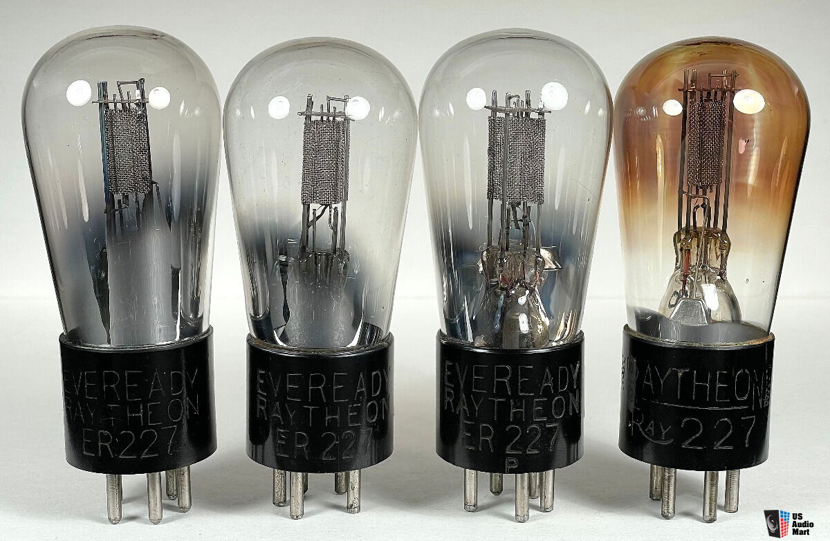 4 Raytheon 4-PILLAR ER-227 27 UY-227 tubes TV7 & AT1000 test NOS For ...