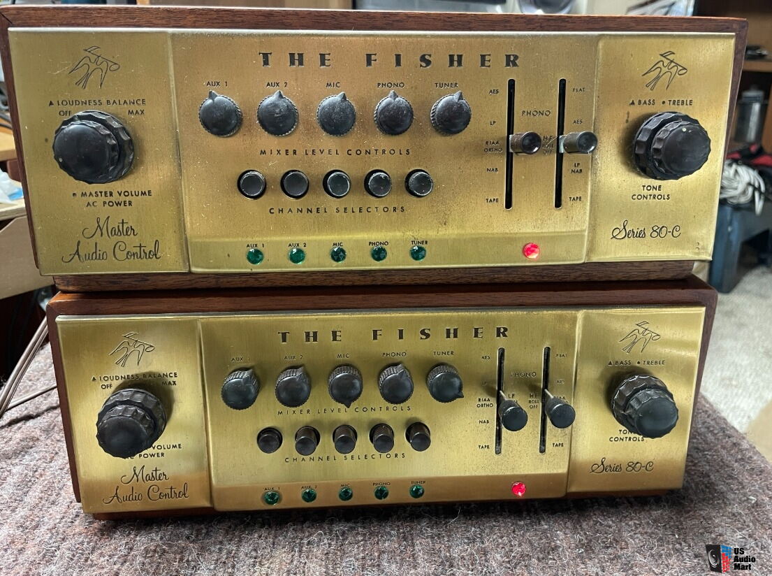 Fisher 80-c Master Control Tube preamps-Pair Photo #5459841 - US Audio Mart