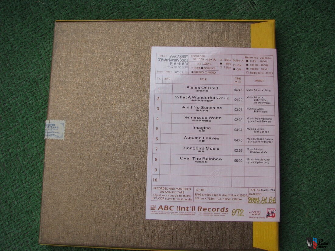 Eva Cassidy Anniversary songs 2 track 15 Ips, STUDIO MASTER tape. One ...