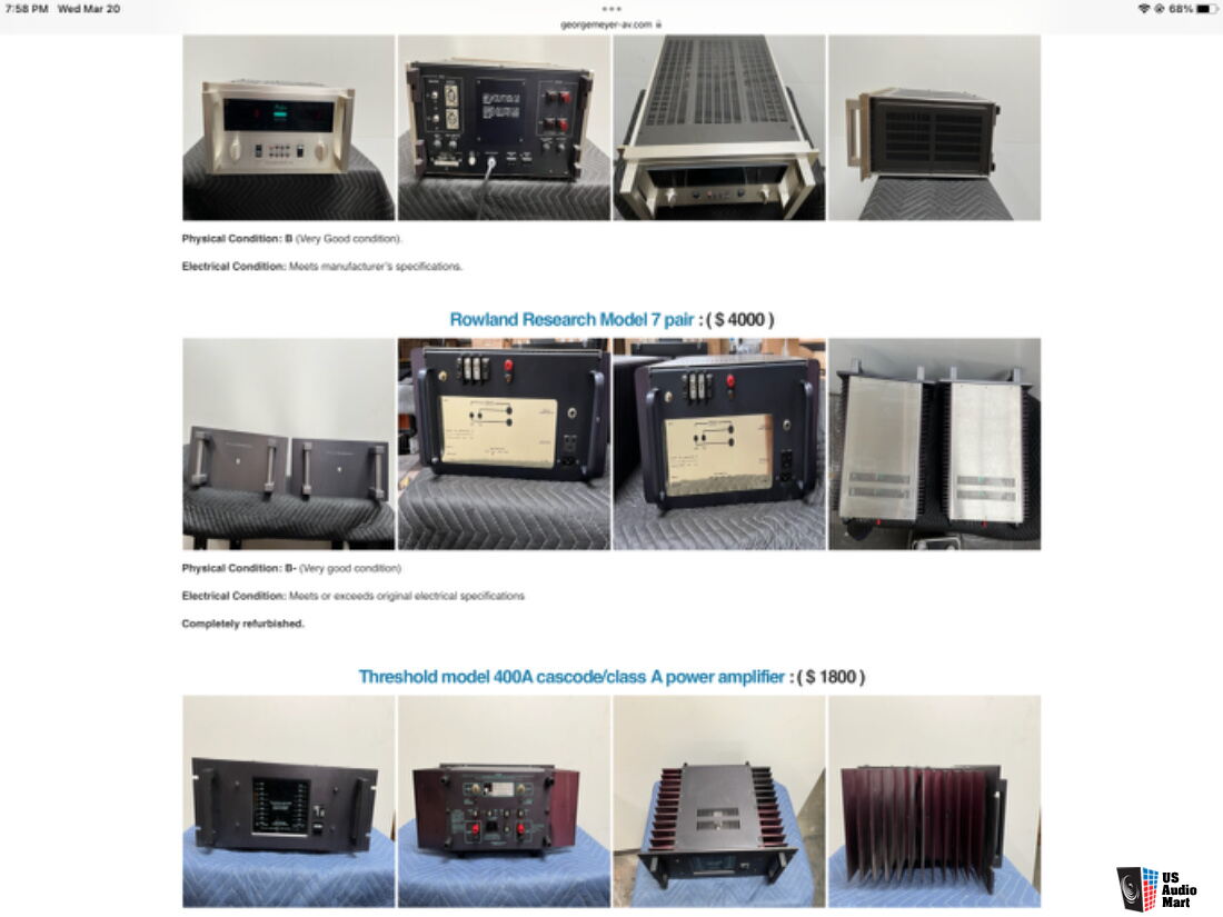 Jeff Rowland Design Model 7 Monoblocks Sacramento CA pickup only Please ...