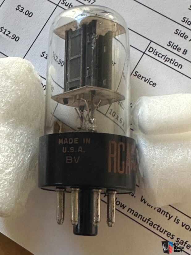 Sextet of rare 6SN7 GTB RCA Black Plates Square Getter Clear Top Driver ...