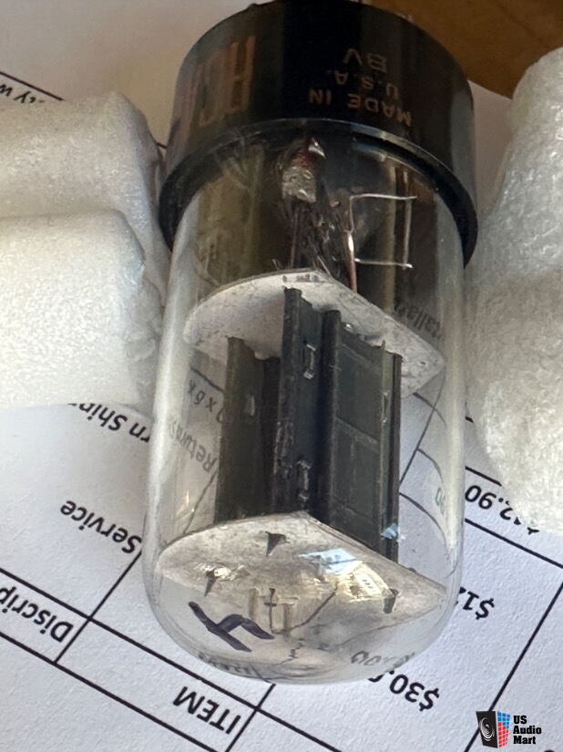 Sextet of rare 6SN7 GTB RCA Black Plates Square Getter Clear Top Driver ...