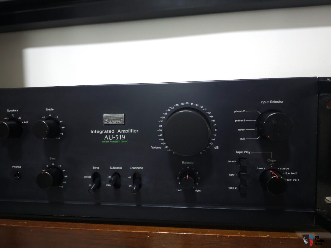 Sansui Au-519 Amplifier Recapped Operational with Sansui Rack Handles ...