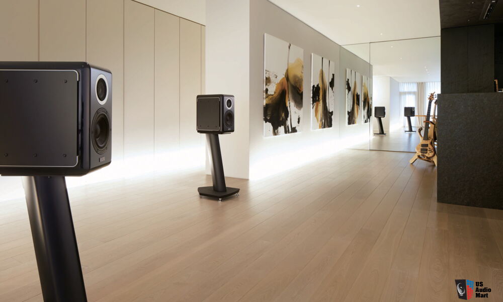 TAD ME1-K speakers in piano black with matching stands. Brand new ...