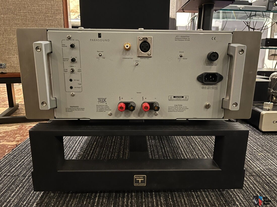 Parasound JC1 Monoblock Amplifiers w/ Sound Anchors Amplifier Stands w ...