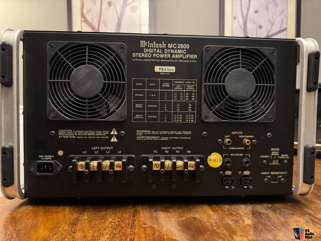 McIntosh MC2600 600 watt per channel stereo amplifier | NMint ...