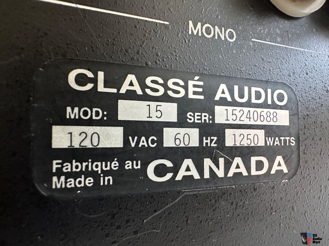 Classé Model Fifteen 15 Power Amplifier Photo #5519625 - US Audio Mart