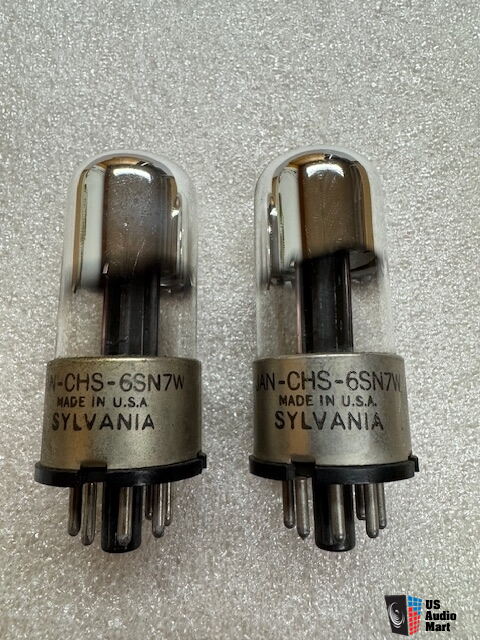 1944 SYLVANIA 6SN7W Metal Base JAN-CHS 6SN7A Low Noise Matching Pair ...
