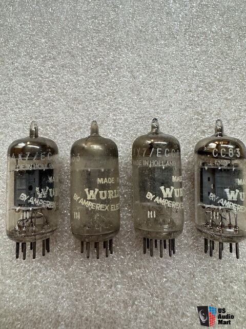 1963 Amperex 12AX7 ECC83 Matching Pair Quad Low Noise Preamp Tubes Test ...