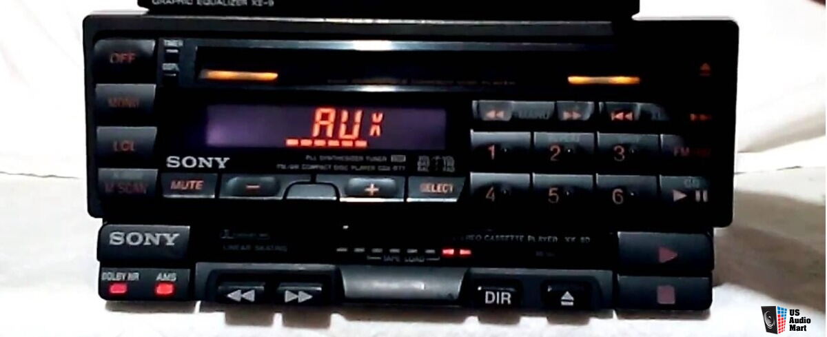 Vintage old school sony cdx-r77 cd player and xk-8d 1/2 din cassette ...