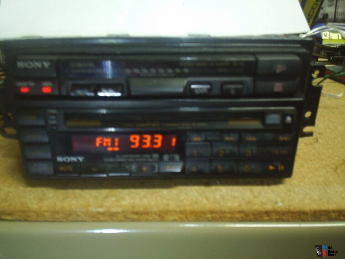 Vintage old school sony cdx-r77 cd player and xk-8d 1/2 din cassette ...