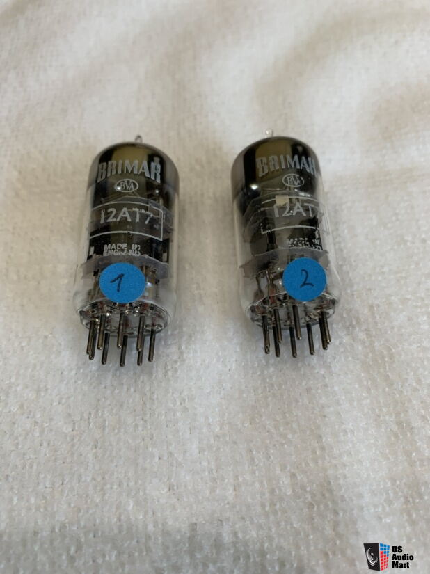 Rare! Matched Pair of NOS Brimar 12AT7 (CV4024 ECC81 A2900) Black Plate ...