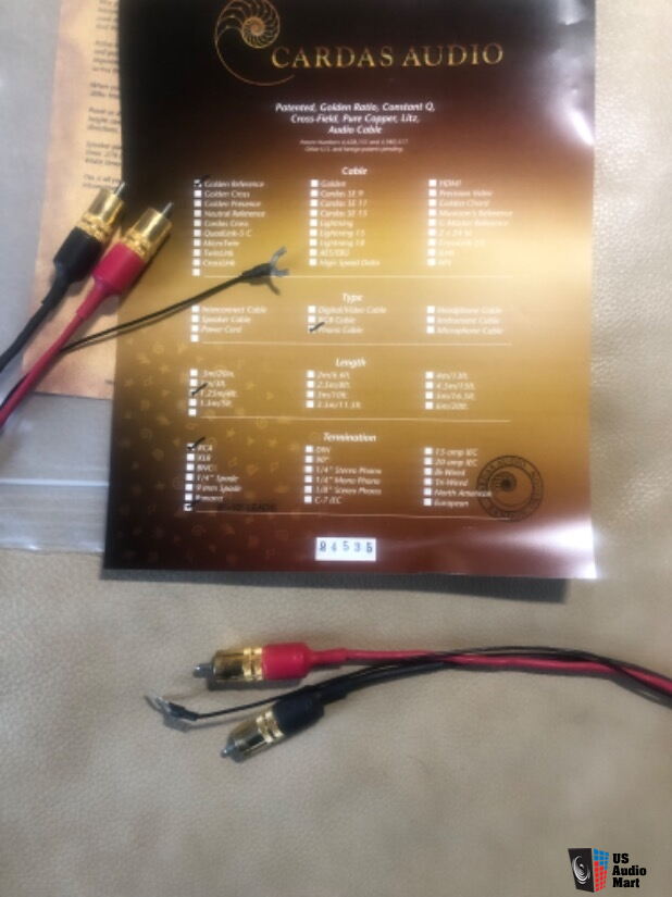 Cardas Golden Reference Phono cable 1.25 m RCA Photo #5541463 - US ...