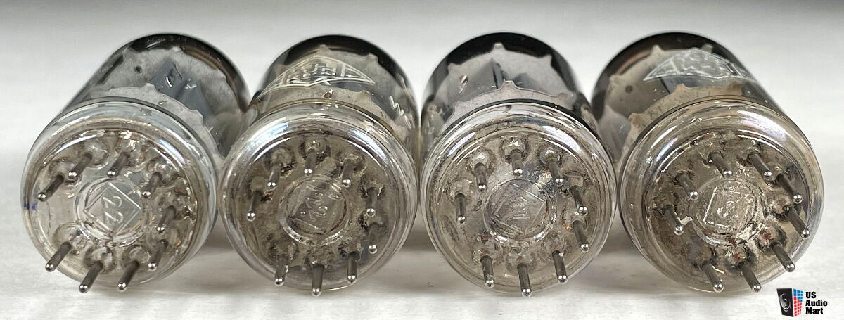4 1956 Telefunken 12AU7 ECC82 Ribbed Plate Tubes TV7 & AT1000 tested ...