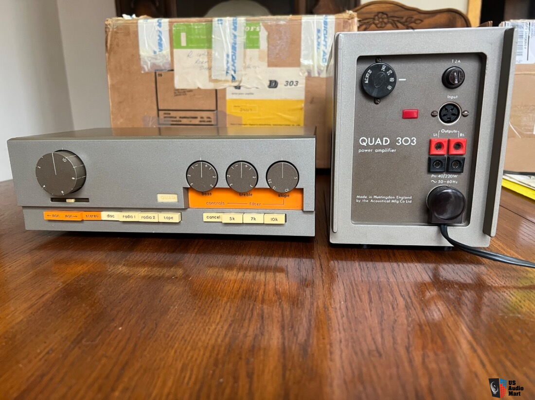 Quad 33 preamp and Quad 303 amplifier-all accessories box & manuals ...