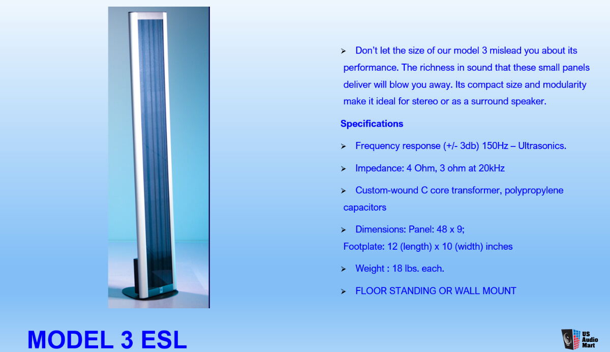 FINAL Electrostatics, THE NEXT GEN ESL, MODEL 3 Stunning Design + High ...