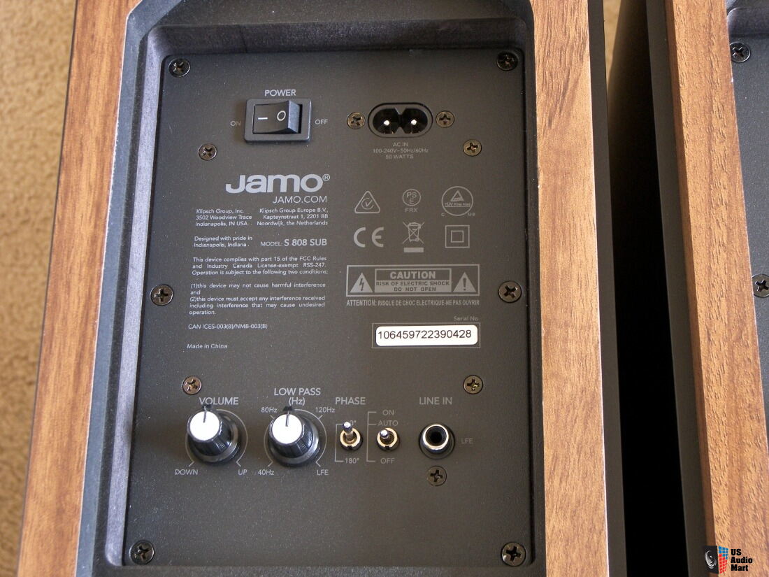 Jamo S808 slim profile 100W powered 8" subwoofer stereo pair Photo ...