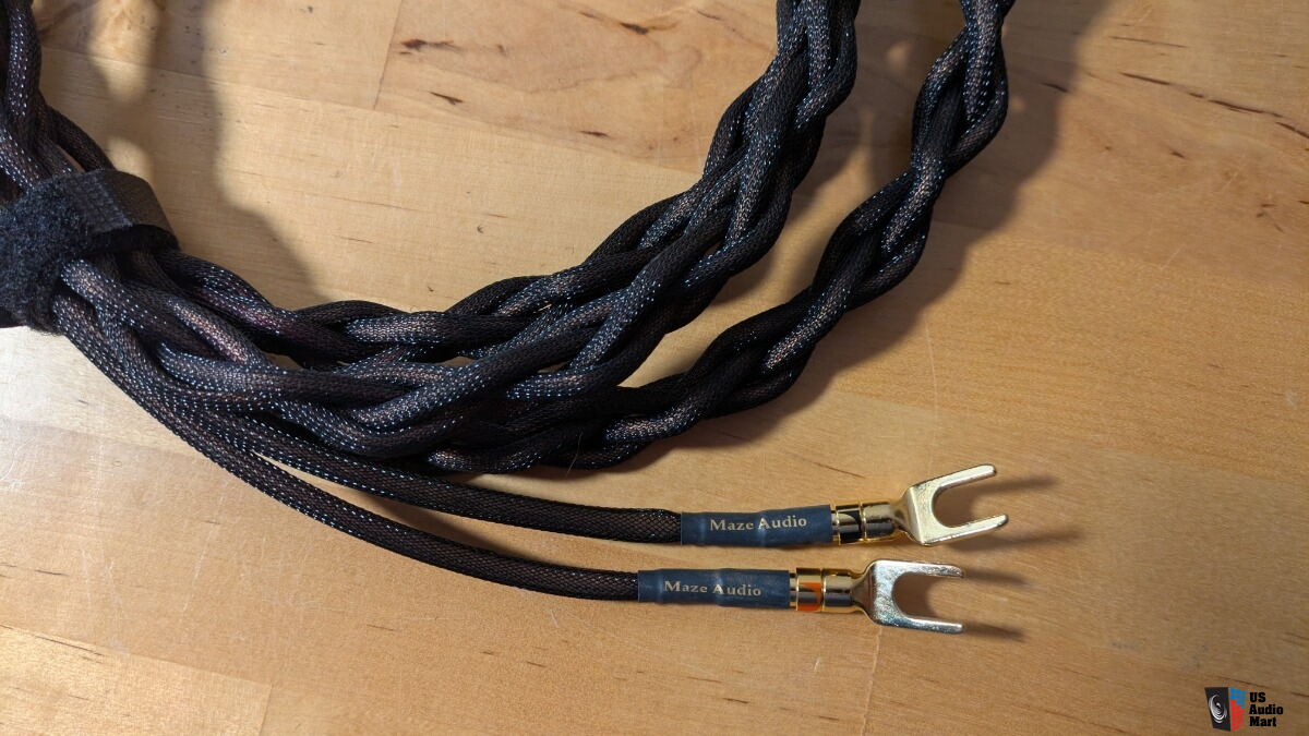 MAZE Audio Ref4 braided Bi-Wire speaker cables 8ft length w/ spades | 4 ...