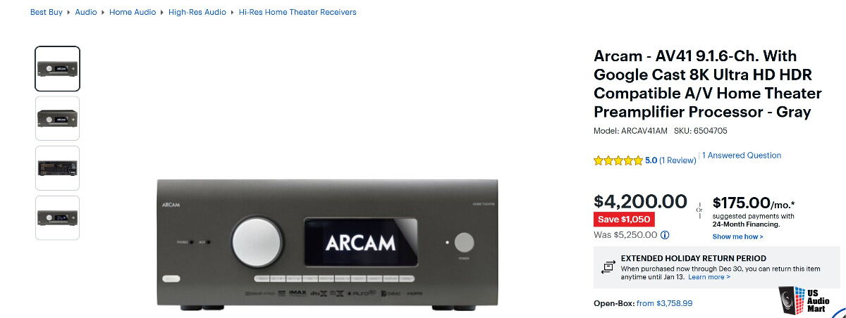 Arcam AV41 8K/Atmos/Dirac Home Theater Processor- Unused Photo #5597929 ...